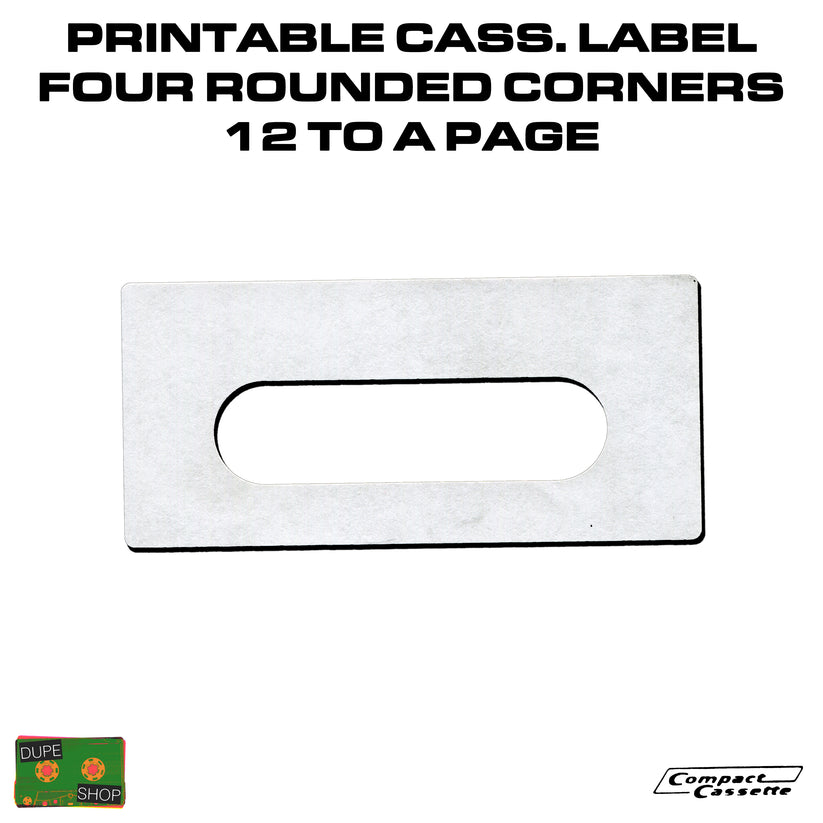 Printable Cassette Labels | 4 Rounded Corners | 12-up – DupeShop